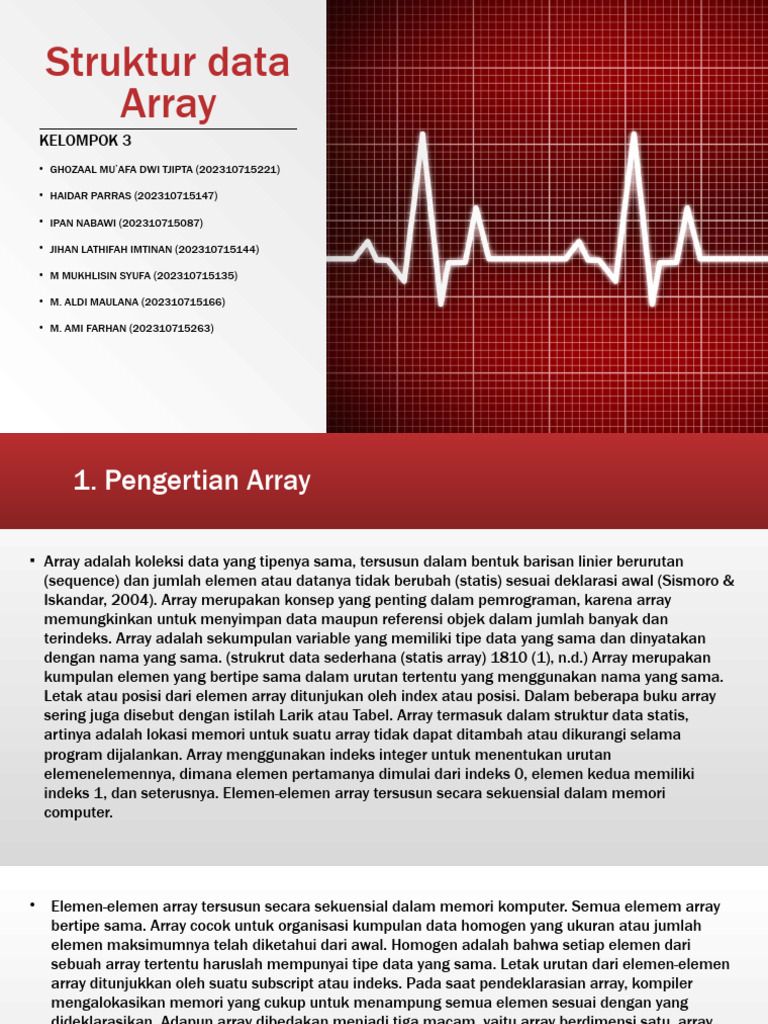 Struktur Data Array-1 | PDF | Metode & Bahan Ajar