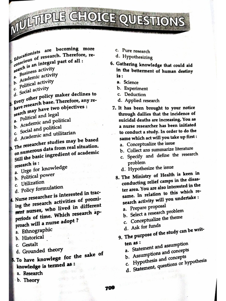Research MCQ | PDF