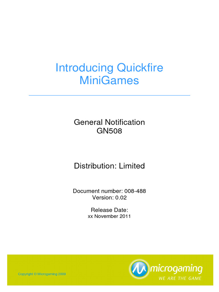 008-488 - GN508 - Introducing Quickfire MiniGames v0 02 | PDF | Parameter (Computer Programming ...