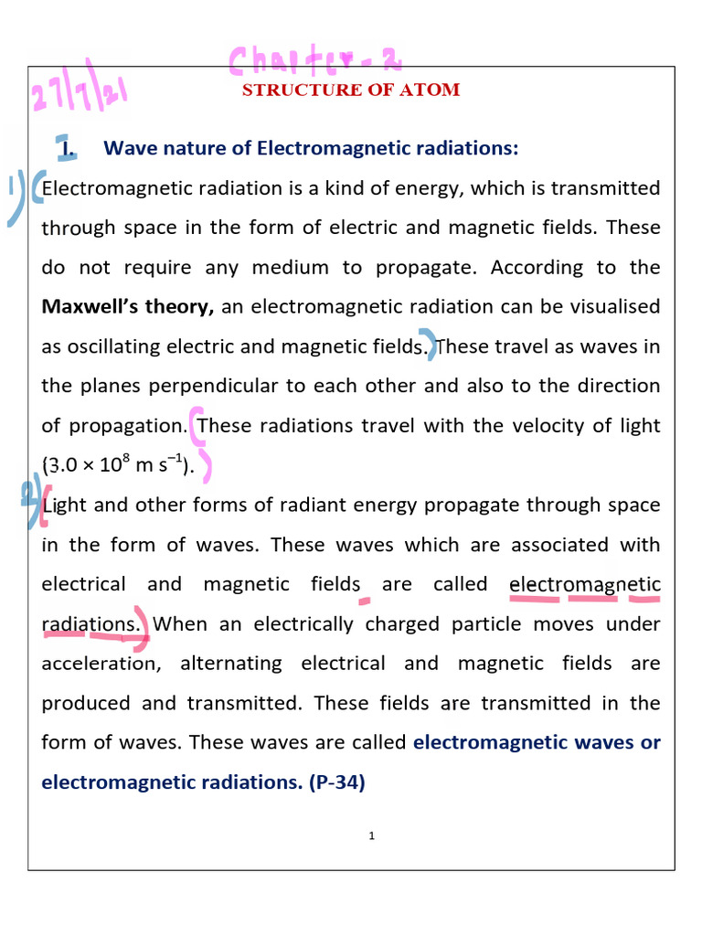 Structure of Atom - Full Notes | PDF