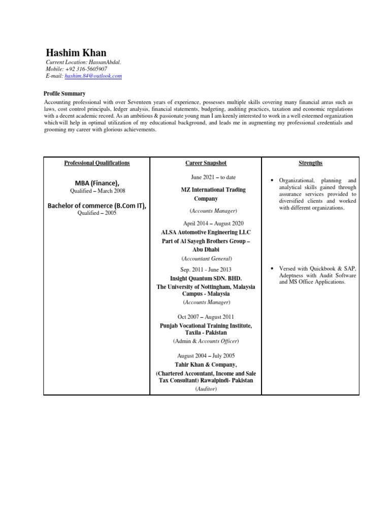 Hashim CV 2023 | PDF | Business