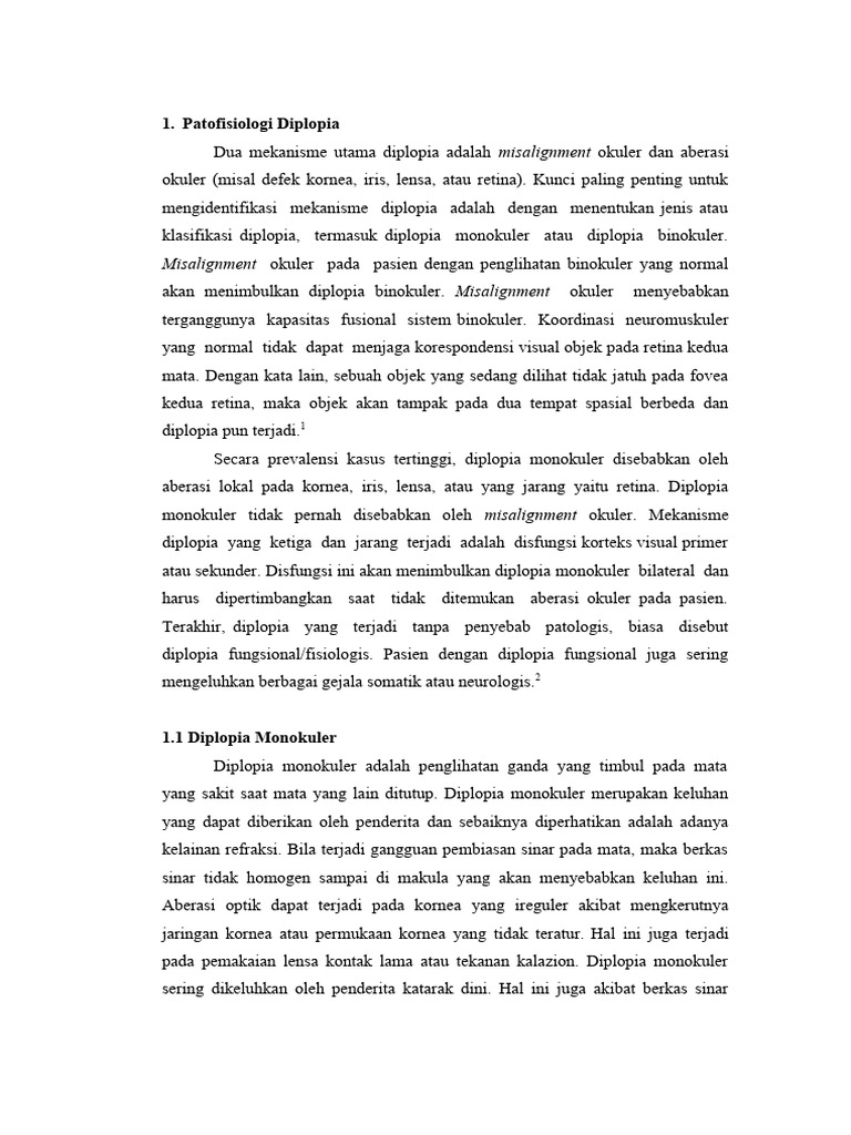 Patofisiologi Diplopia | PDF