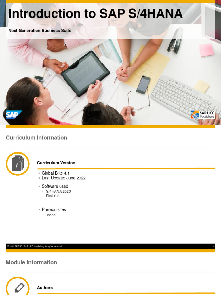 Intro S4HANA Using Global Bike SAP Slides en v.4.1 | PDF | Enterprise Resource Planning ...