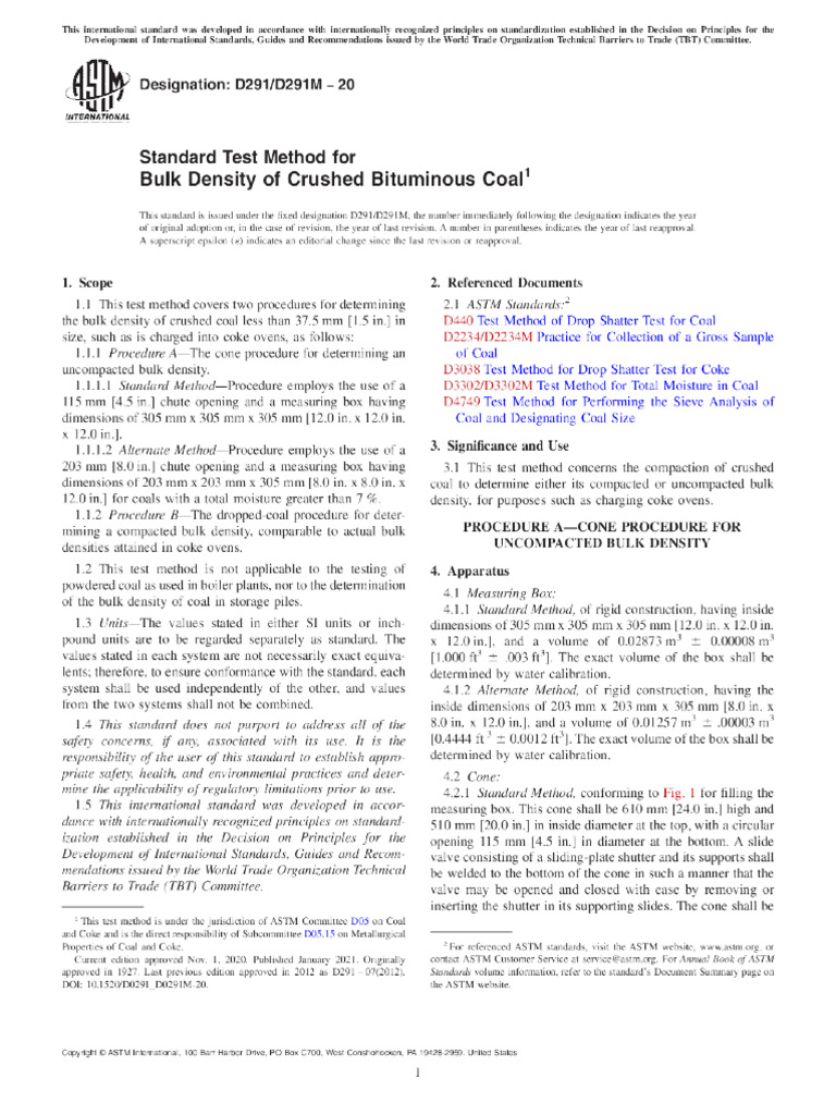 Astm D291 - D291M-20 | PDF