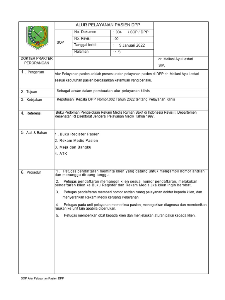 SOP Alur Pelayanan DPP | PDF