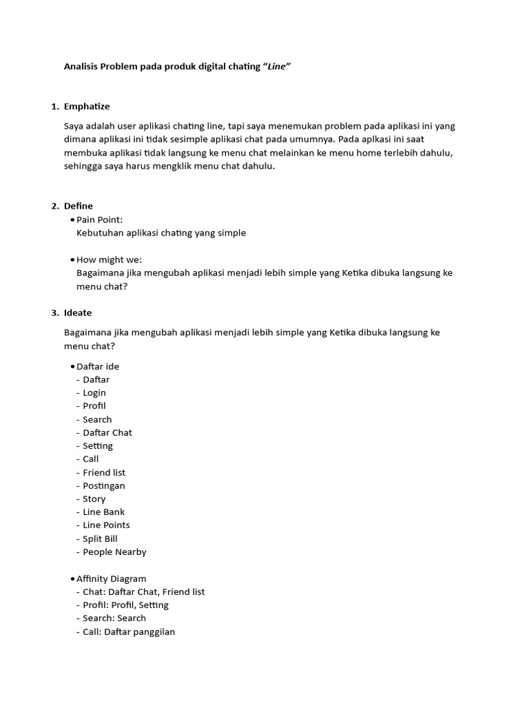 Analisis Problem Pada Produk Digital Chating | PDF