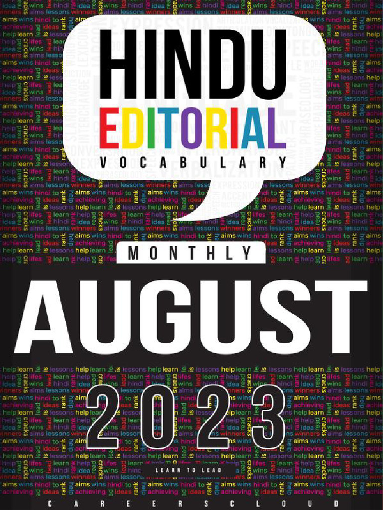 August 2023 - The Hindu Editorial Vocabulary 1 | PDF