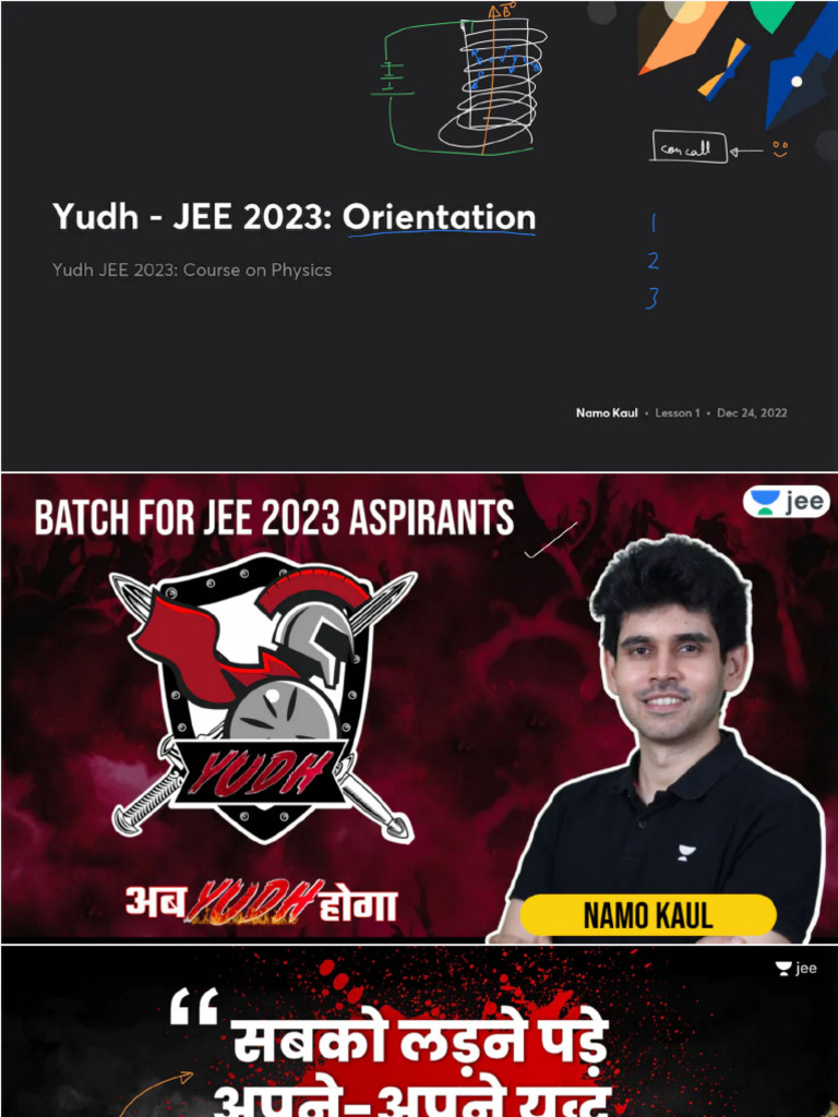 Yudh JEE 2023 Orientation With Anno | PDF