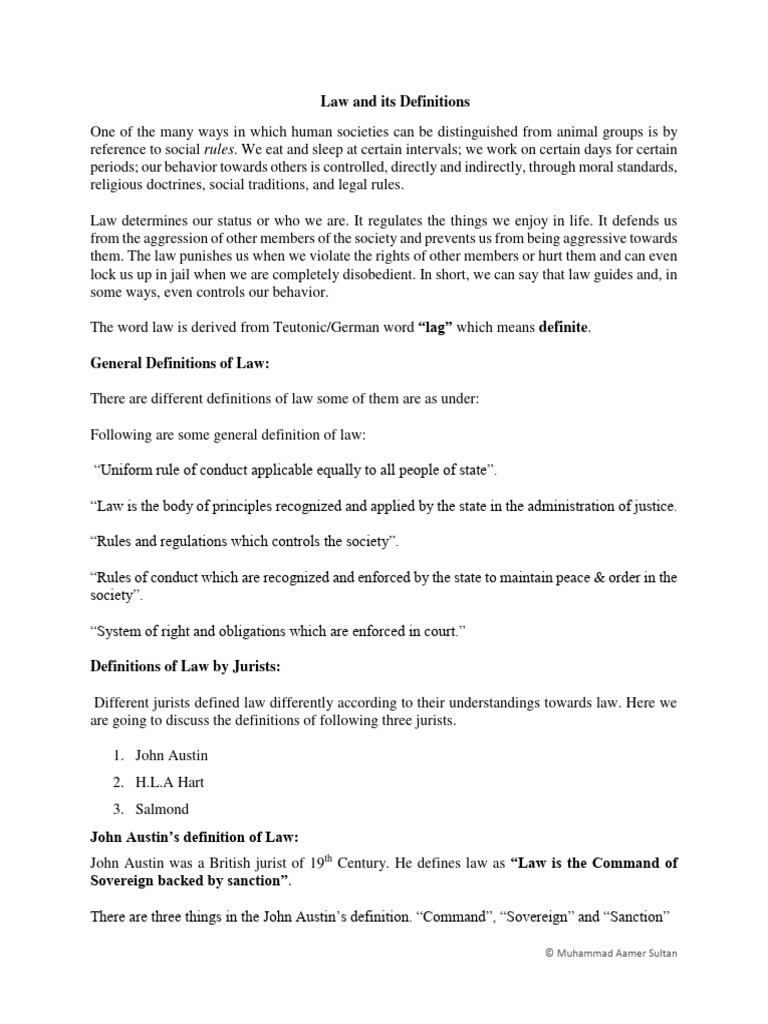 Definitions of Law | PDF | Politics | Social Science