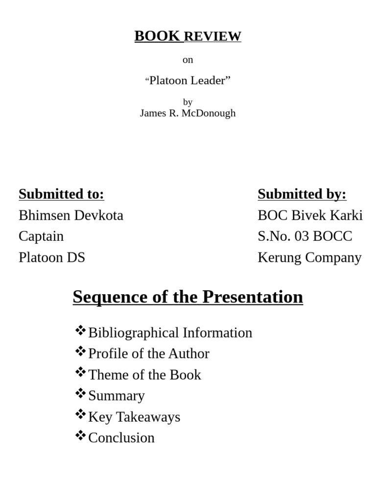 Platoon Leader Book Revie | PDF | Military | Platoon