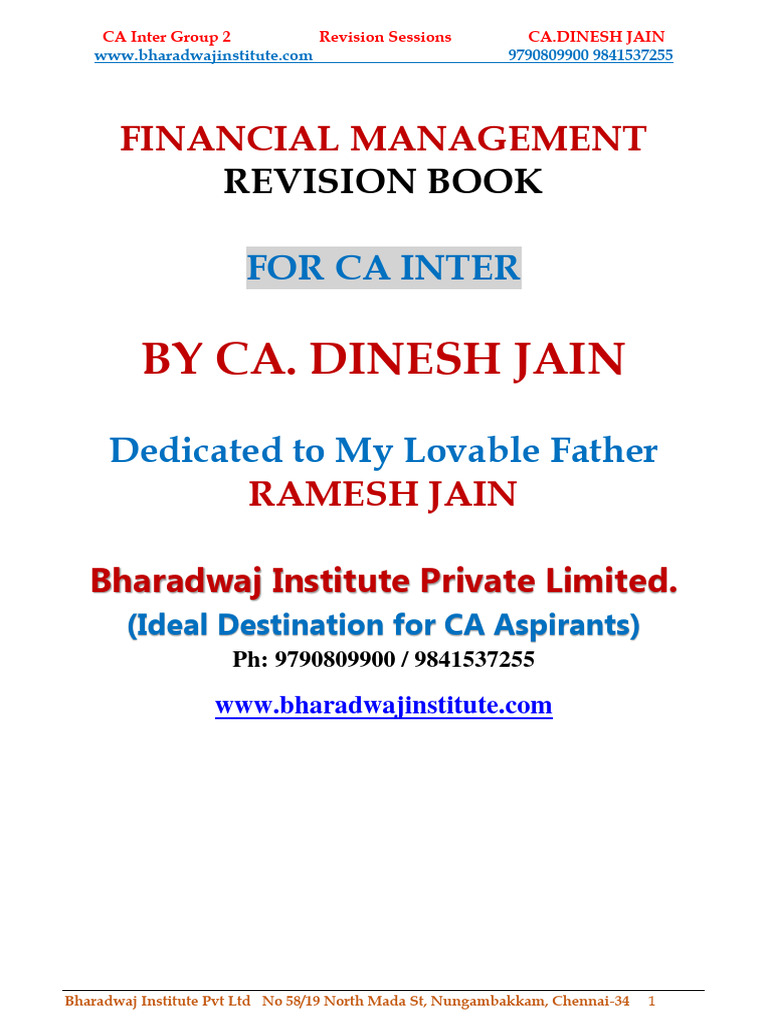 FM Revision - Material | PDF | Dividend | Equity (Finance)