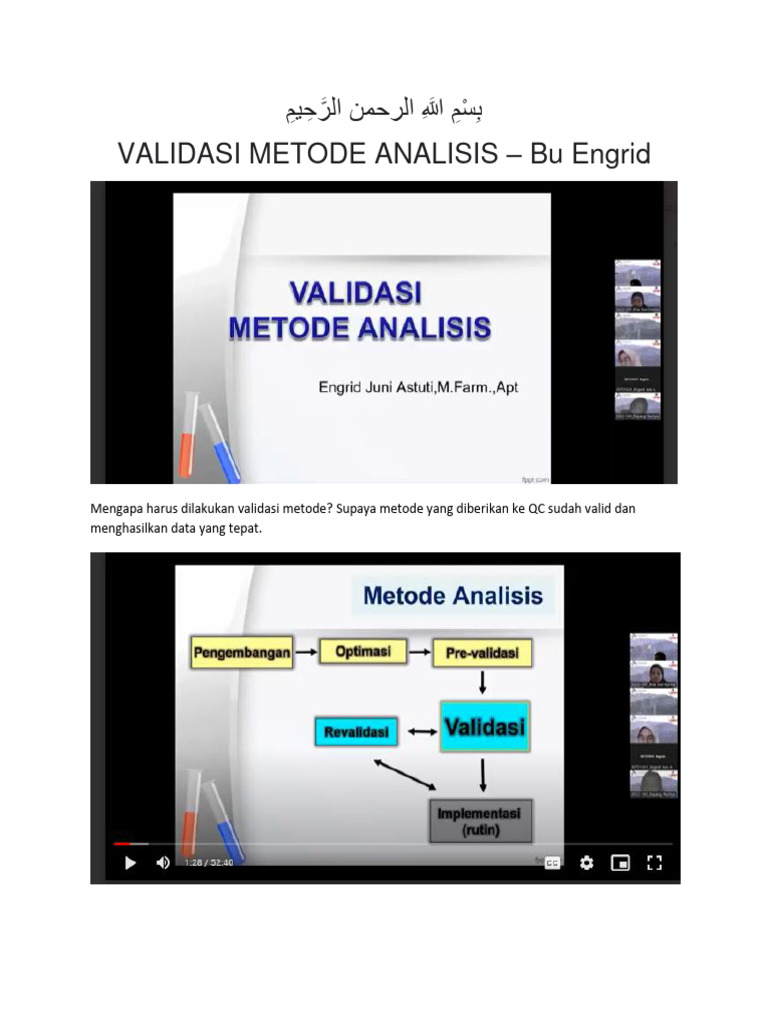 Validasi Metode Analisis | PDF