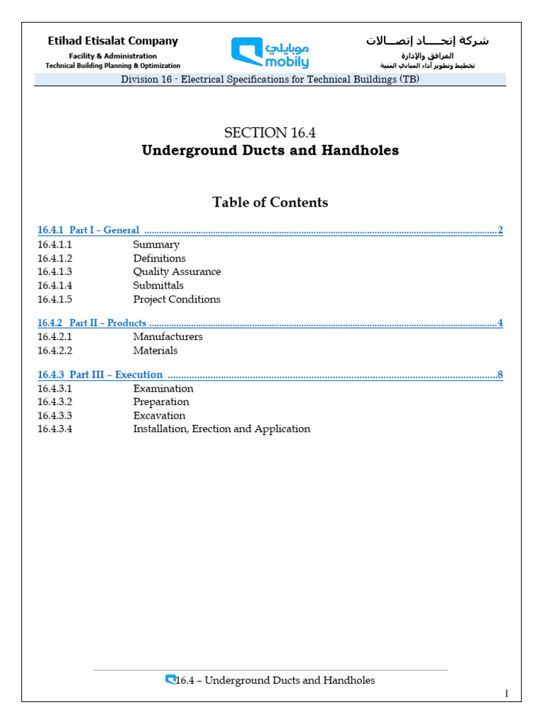 16.4 - Underground Ducts & Handholes | PDF