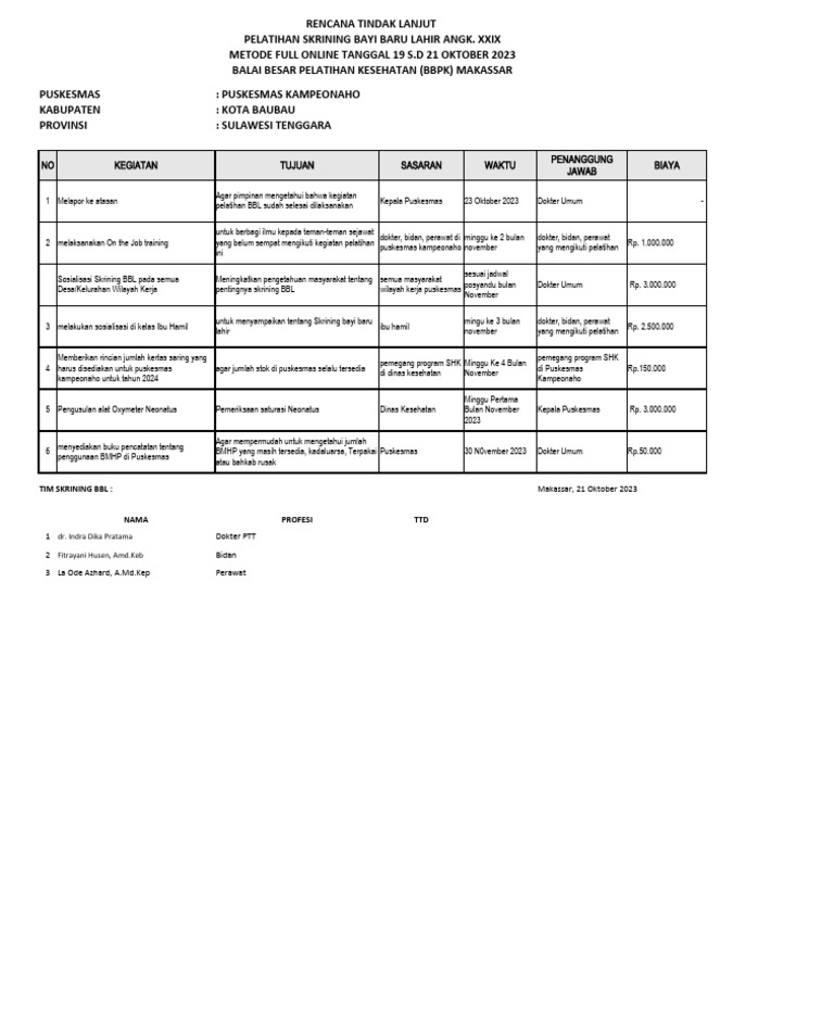 RTL Skrining BBL Angk. 8 | PDF