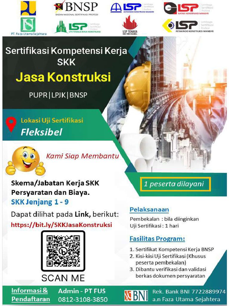 Penawaran Sertifikasi SKK Bidang Konstruksi BNSP LPJK PUPR 07082023 | PDF