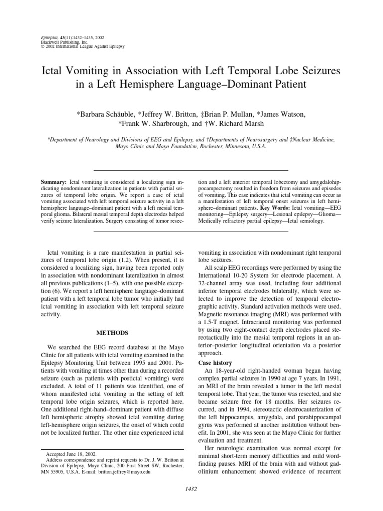 Ictal Vomiting Localisation | PDF | Electroencephalography | Epilepsy
