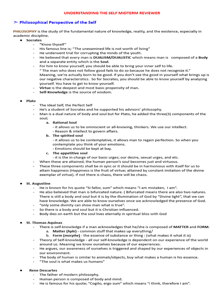 UTS Reviewer | PDF | Id | Mind