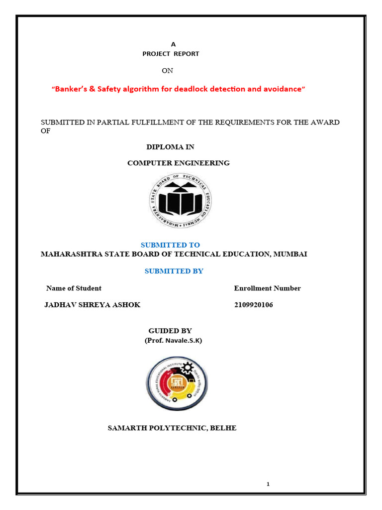 Banker's & Safety Algorithm For Deadlock Detection and Avoidance | PDF