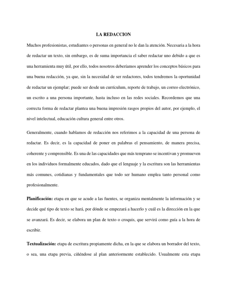 La Redaccion | PDF | Ensayos | Información La Redaccion | PDF | Ensayos | Información