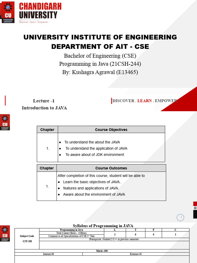 Lecture 1 Pdf Java Programming Language Class Computer 5523