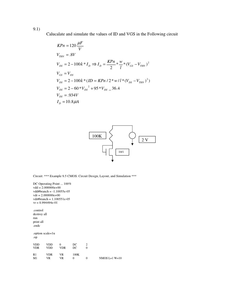 CMOS Circuit Simulation Guide | PDF | Mosfet | Spice