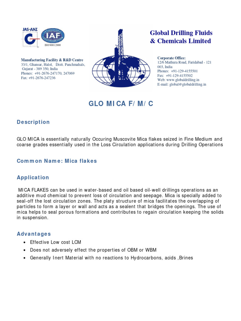 Glo Mica FMC | PDF | Chemistry | Physical Sciences