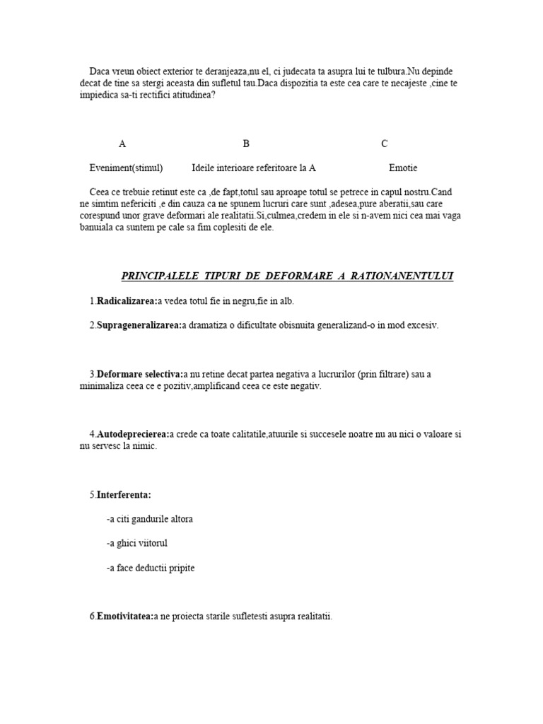 Principalele Tipuri de Deformari Ale Rationamentului | PDF