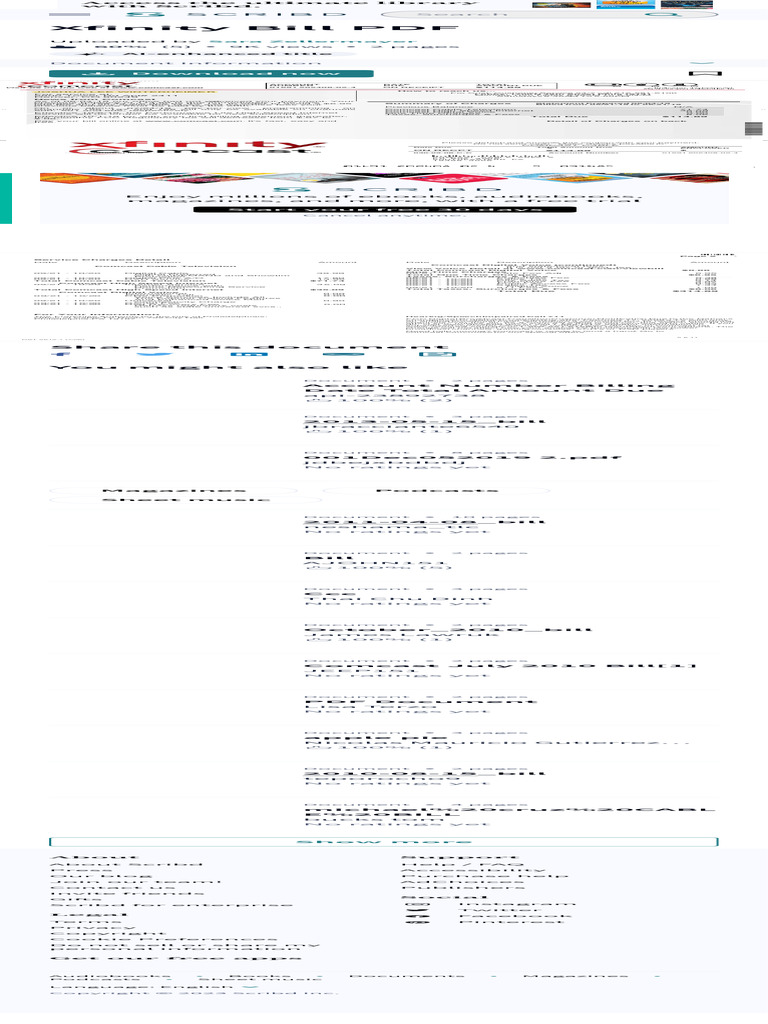 Xfinity Bill PDF PDF Fee Video | PDF
