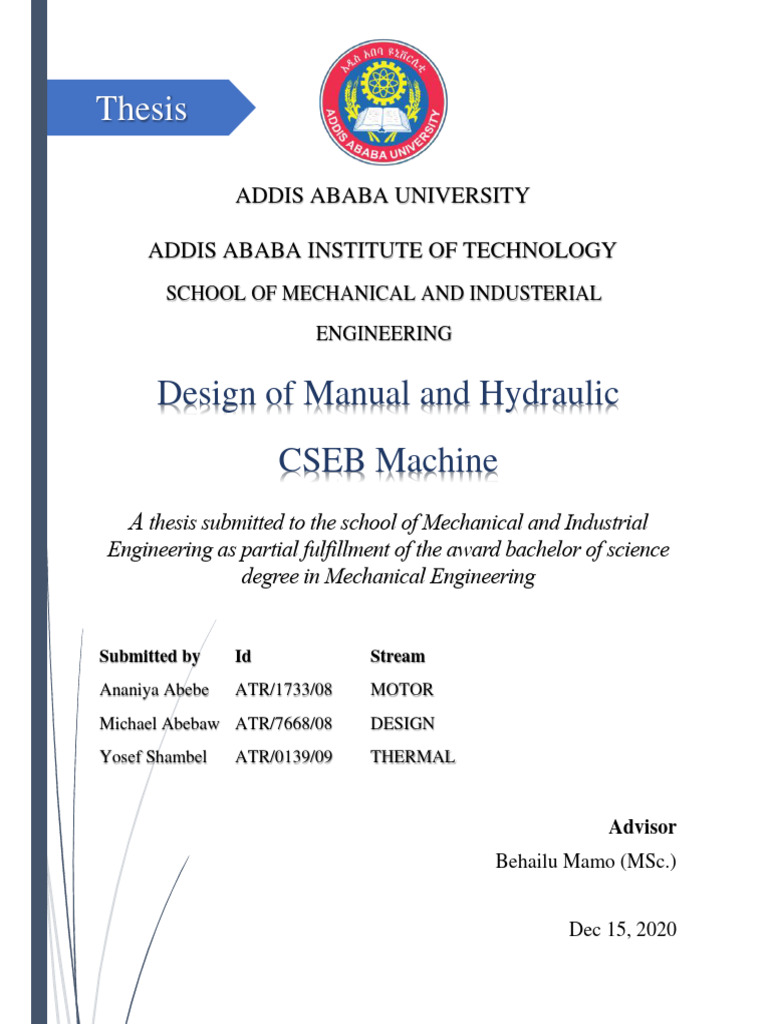 Design of Manual and Hydraulic CSEB Machine | PDF