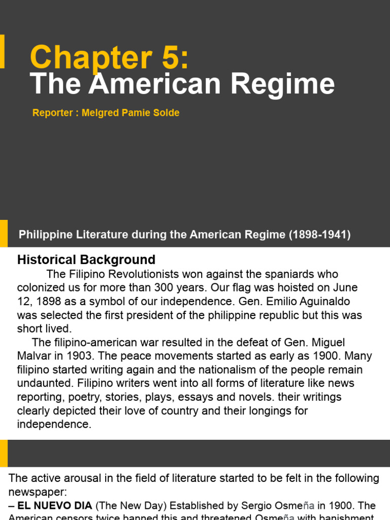The American Regime 1 | PDF | Tagalog Language | Philippines