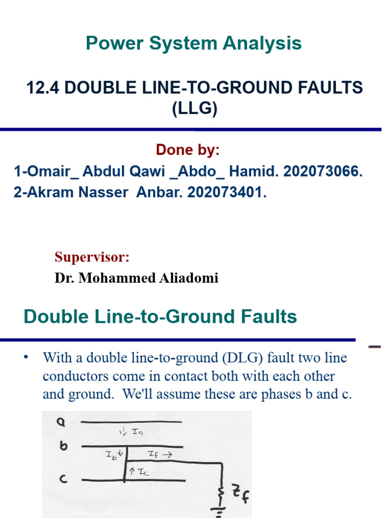 Double Line-to-Ground Fault Analysis | PDF | Teaching Methods ...