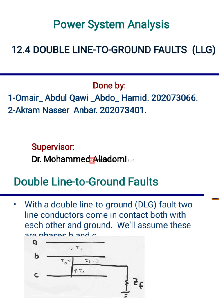 Double Line-to-Ground Fault Analysis | PDF | Power (Physics ...