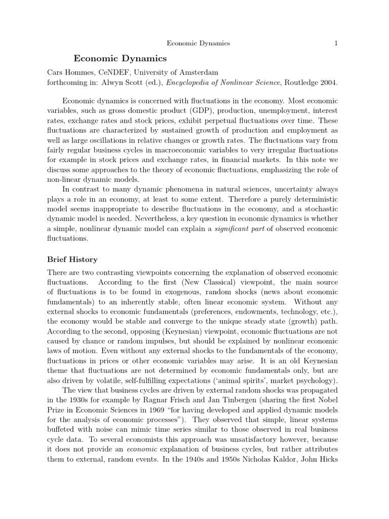 Economic Dynamics | PDF
