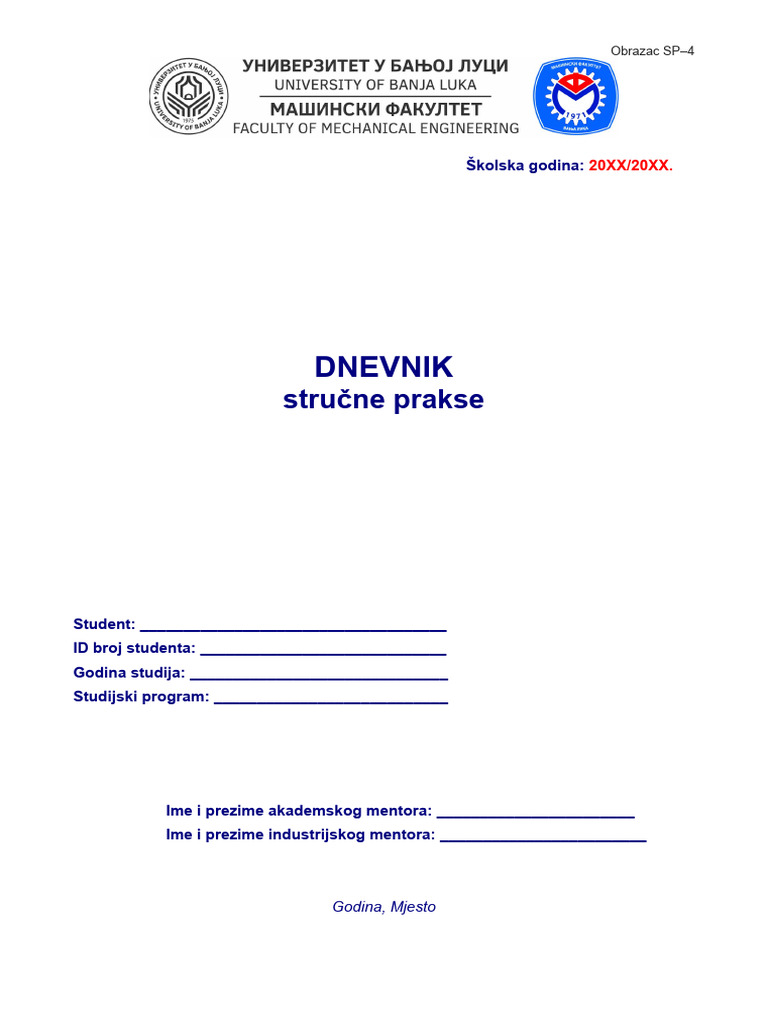 SP 4 Dnevnik Strucne Prakse - MF 2020 | PDF