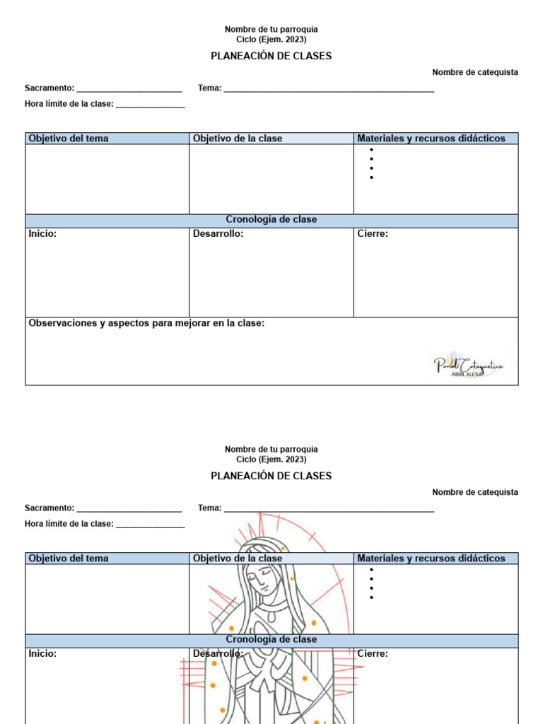 Guía para Planeación de Clases Catequéticas | PDF