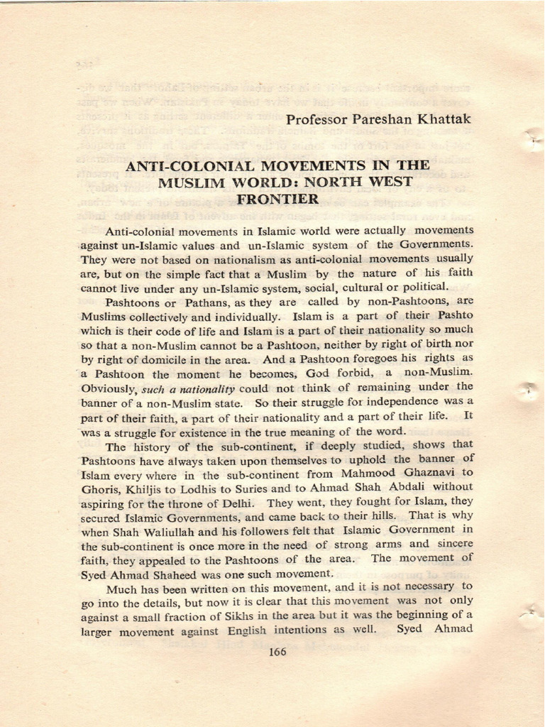 Anti Conolial Movements in The Muslim world-North-west-FrontierProf ...
