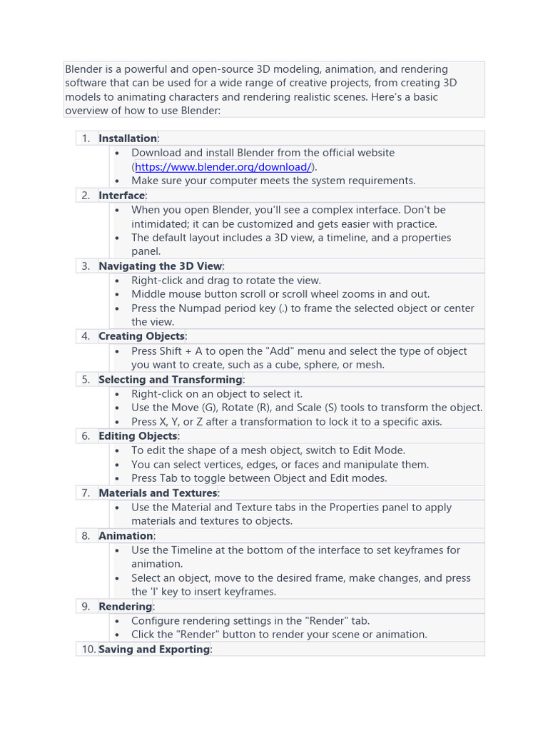 Blender Use Made Easy | PDF | 3 D Computer Graphics | Blender (Software)