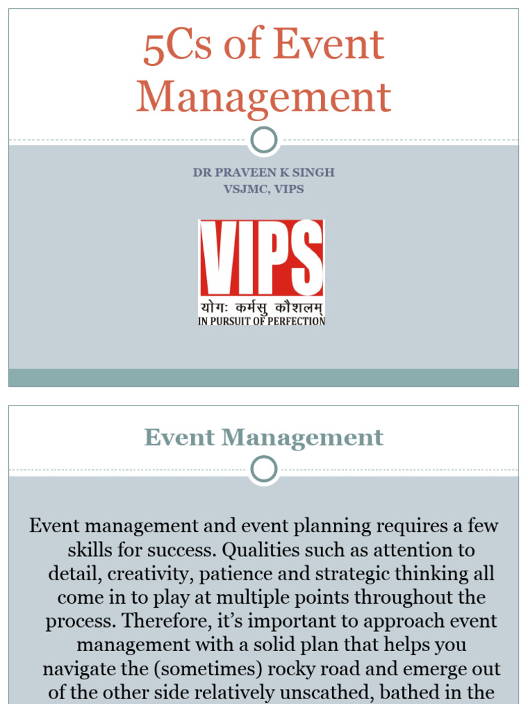 5Cs of Event Management | Download Free PDF | Cognitive Science | Cognition