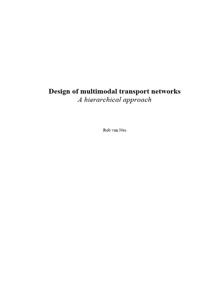 Design of Multimodal Transport Networks | PDF