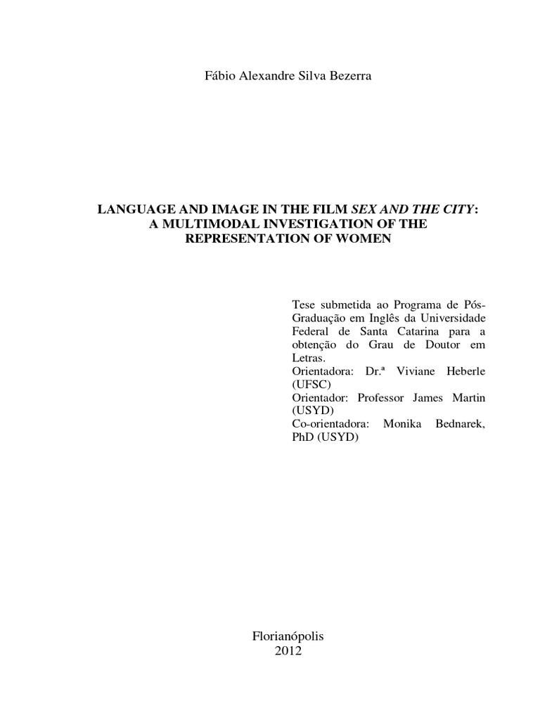 Language And Image In The Film Sex And The City A Multimodal