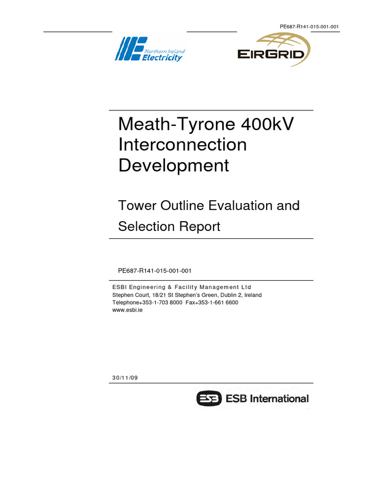 EirGrid and NIE (2009) Tower Outline Evaluation and Selection Report ...