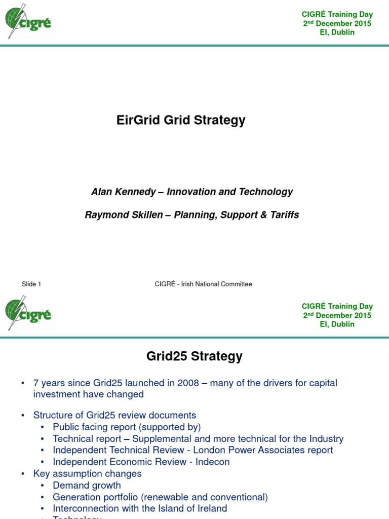 2015 Cigre Training Day Grid Strategy and Technology | PDF