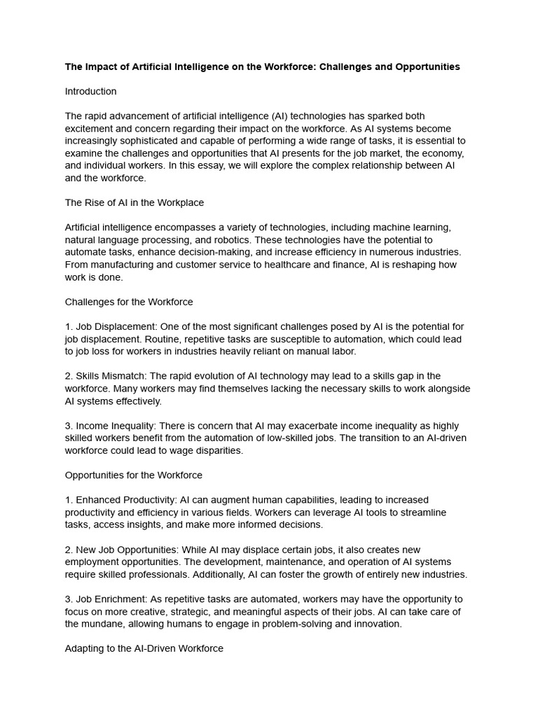 AI's Impact on Workforce Dynamics | PDF