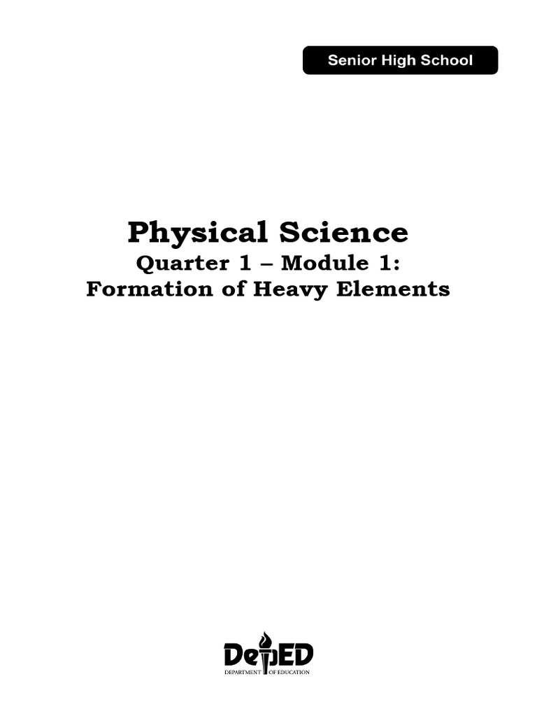 Physical Science Module1 | PDF | Stars | Chemical Elements
