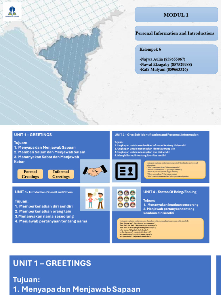 Presentation Modul 1 B.Inggris Kelompok 6 FKIP PGSD B1 | PDF
