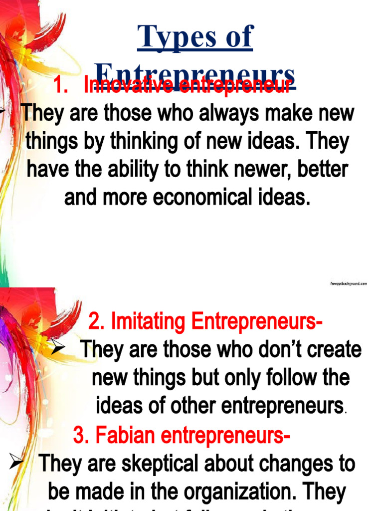 Types of Entrepreneurs | PDF