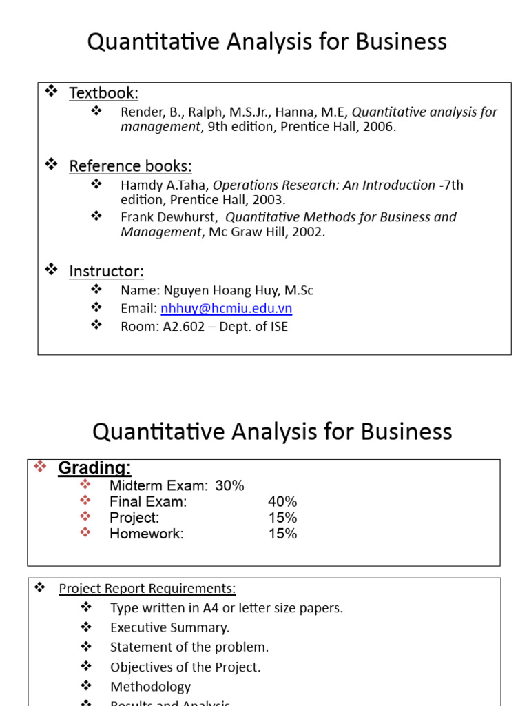 Chap 01 Into To Quant Analysis Soan | PDF | Analysis | Statistics