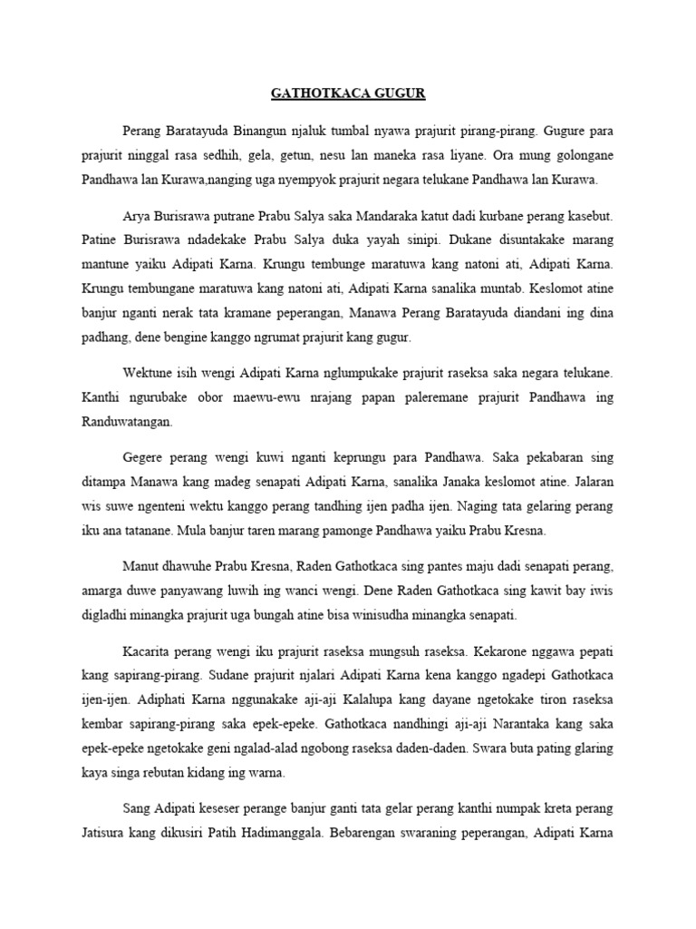 Gathotkaca Gugur | PDF