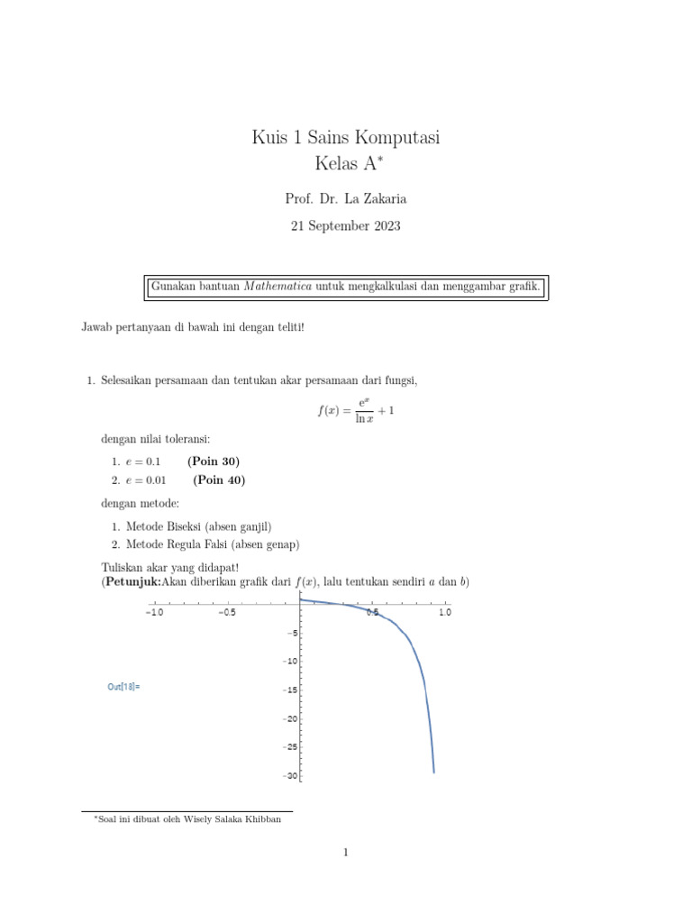 Soal Latihan Komputasi Numerik | PDF