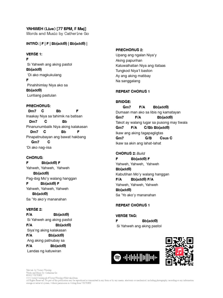 Yahweh Live Chord Chart | PDF